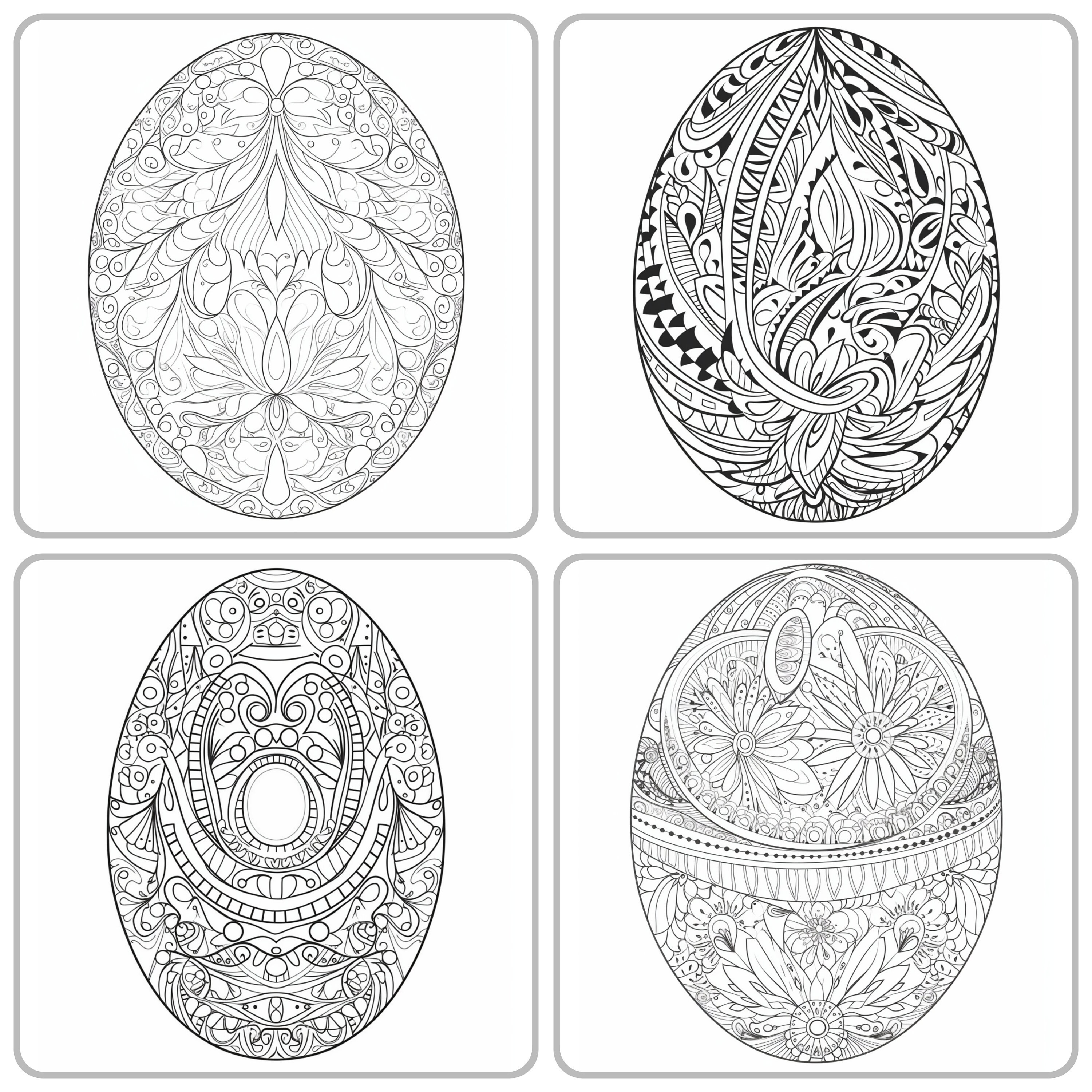 17 Easter Egg Mandala Coloring Pages printable PDF Download - Etsy