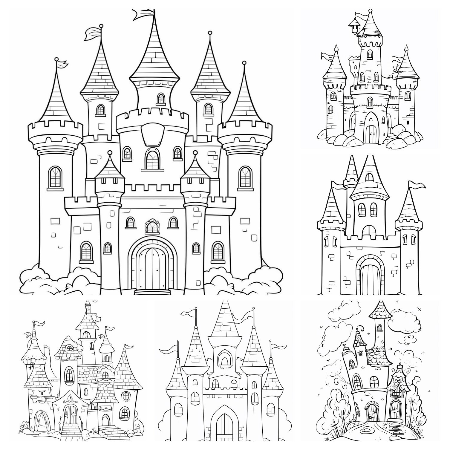 20 Fairy Tale Castle Coloring Pages fantasy, Cartoon Theme PDF Download ...