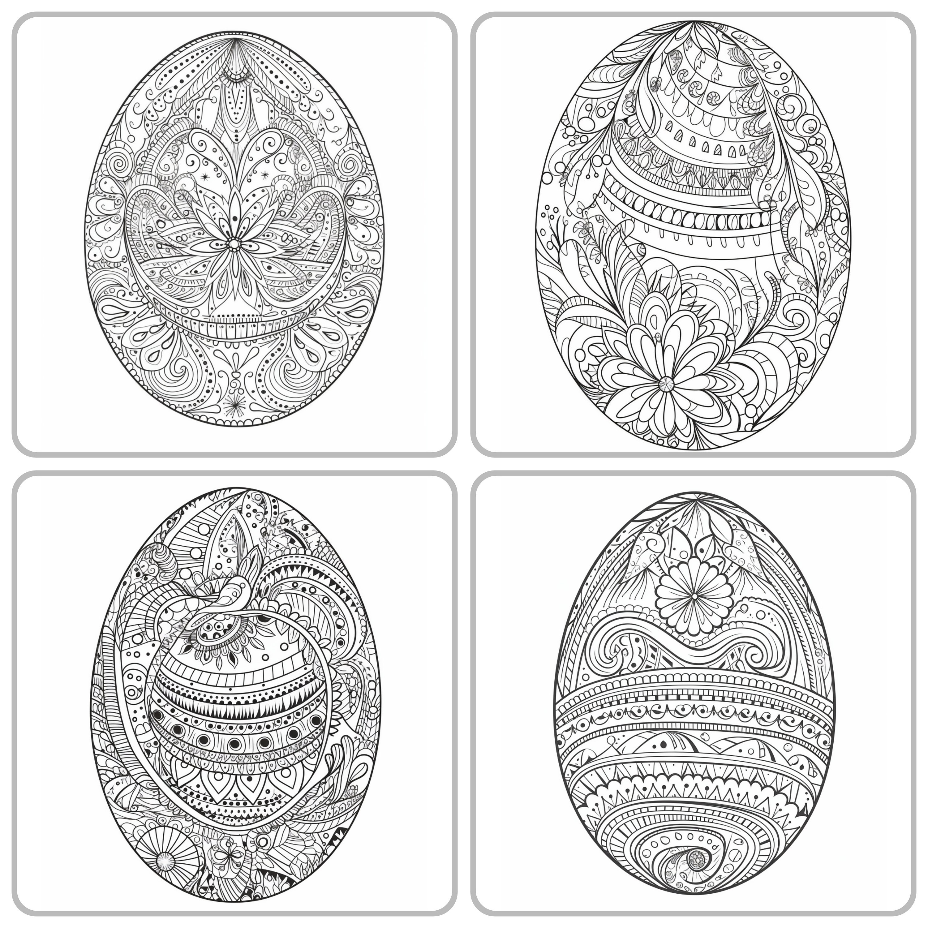 17 Easter Egg Mandala Coloring Pages printable PDF Download - Etsy