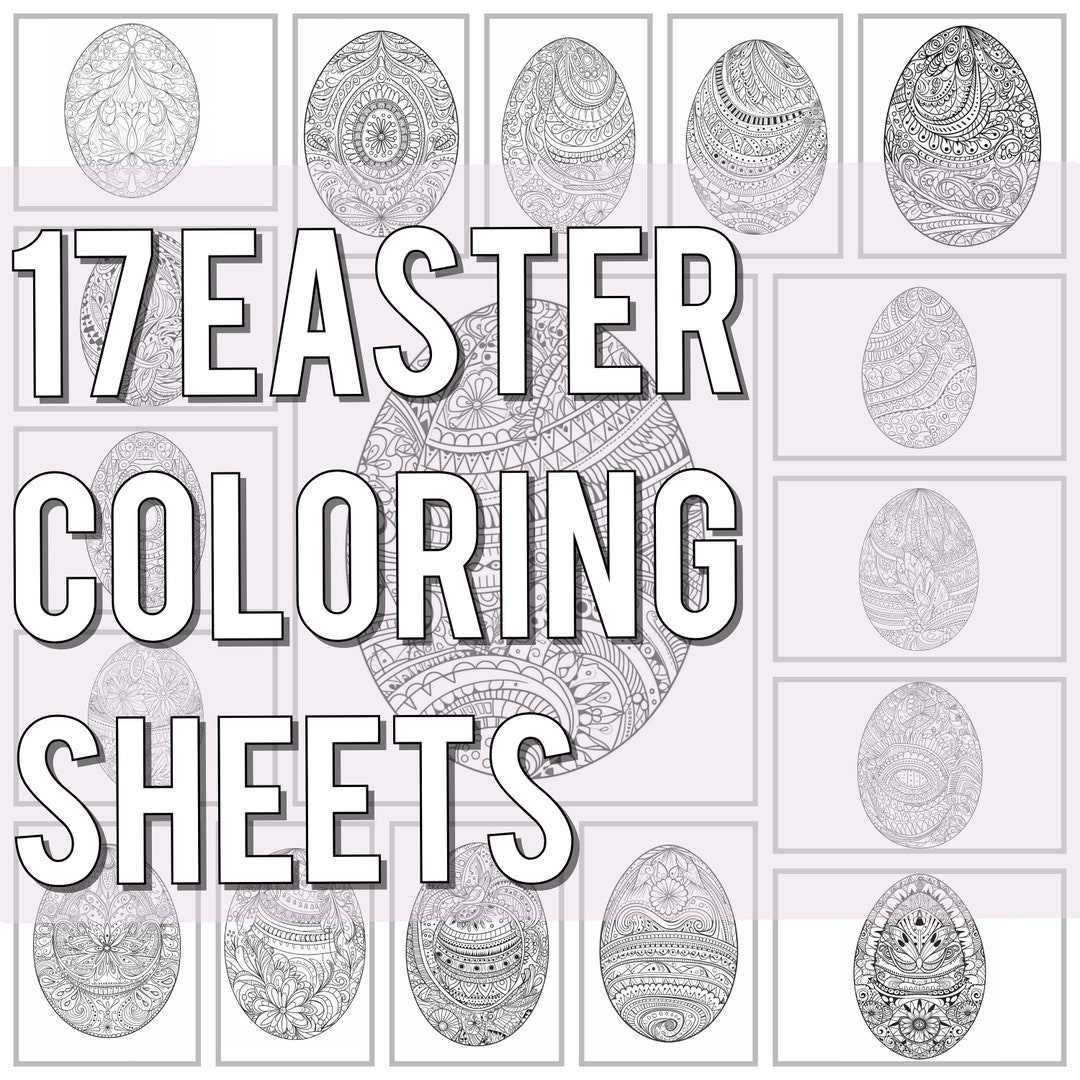 17 Easter Egg Mandala Coloring Pages printable PDF Download - Etsy