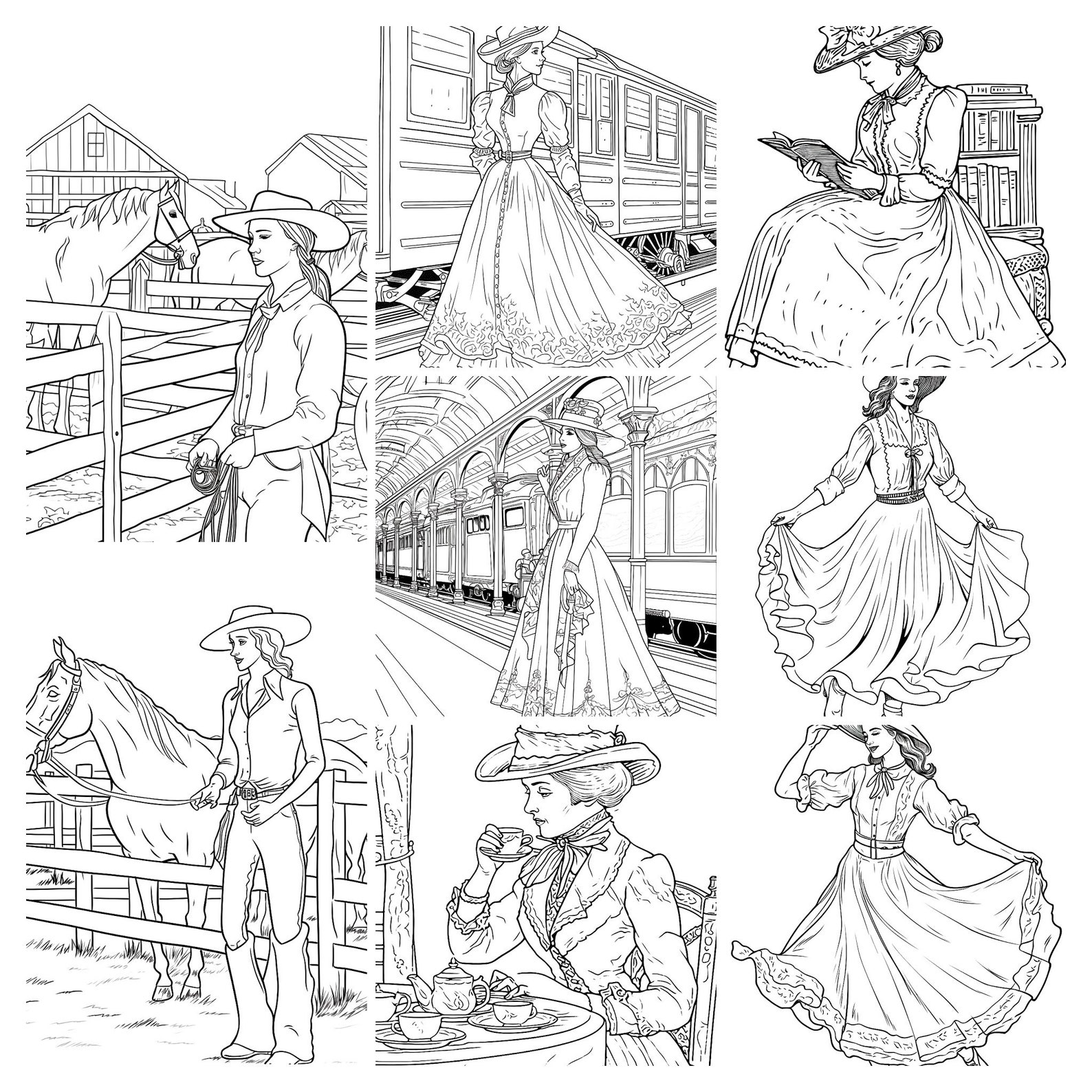 30 Old West Coloring Pages wild West, American Frontier, Cowboy ...