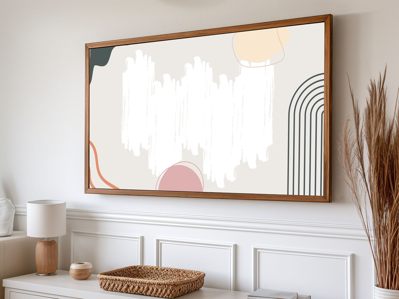 Abstract Frame Tv Art Set, Modern Samsung Frame Tv Arts, Boho Tv Art ...