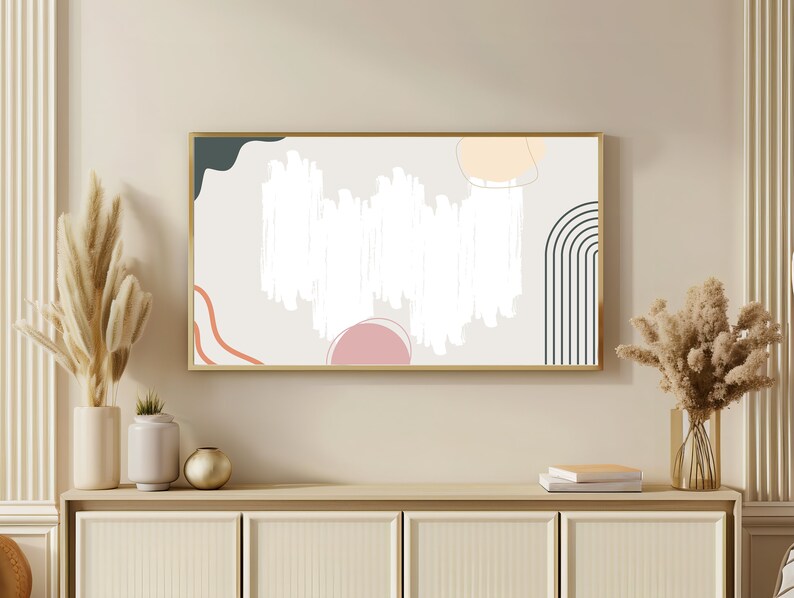 Abstract Frame Tv Art Set, Modern Samsung Frame Tv Arts, Boho Tv Art ...