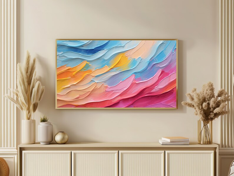 Samsung Frame TV Art | Abstract Waves Frame Tv Art | Digital Download ...