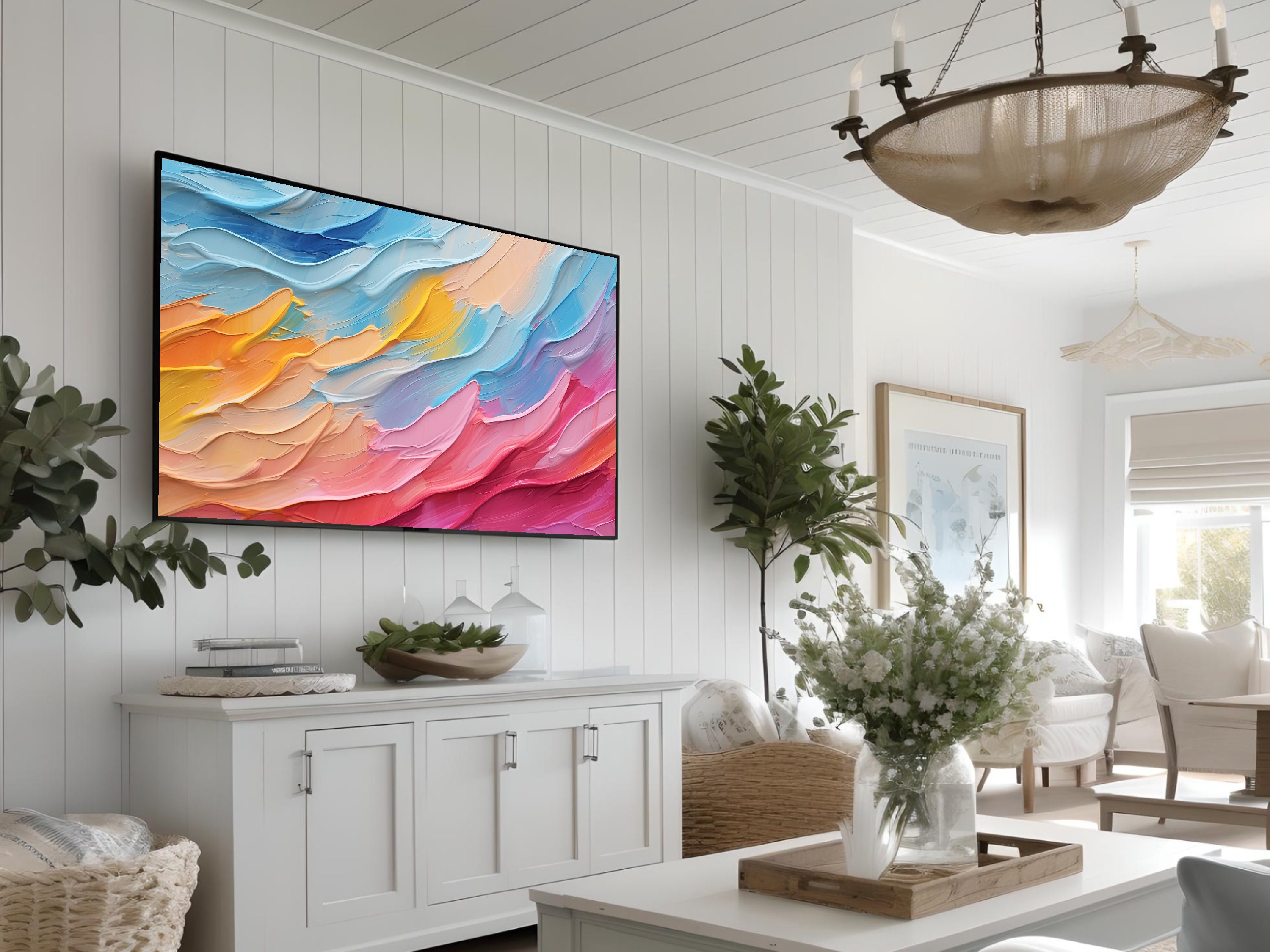 Samsung Frame TV Art | Abstract Waves Frame Tv Art | Digital Download ...