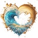 Heart Waves Watercolor Clipart, Instant, 10 High Quality PNG and JPG ...