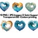 Heart Waves Watercolor Clipart, Instant, 10 High Quality PNG and JPG ...