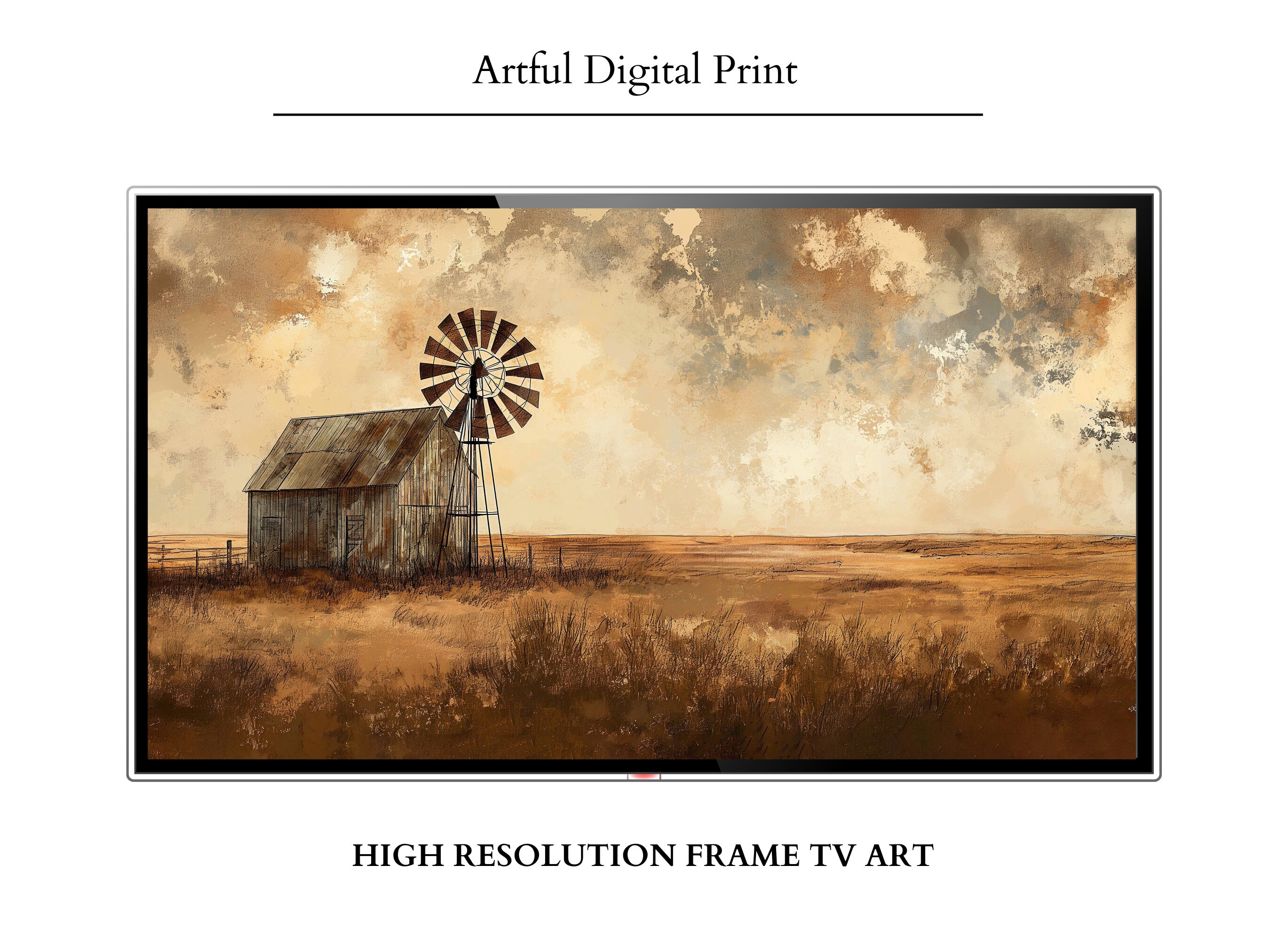 Printable Frame TV Art, Vintage Windmill Art, Samsung Frame Tv Art ...