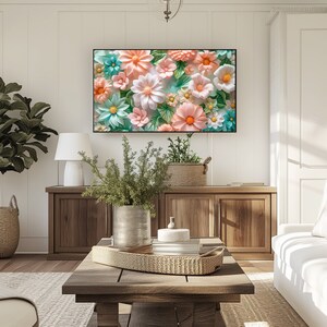 Spring Frame TV Art, Colorful Flowers TV Art, Samsung Frame Tv Art ...
