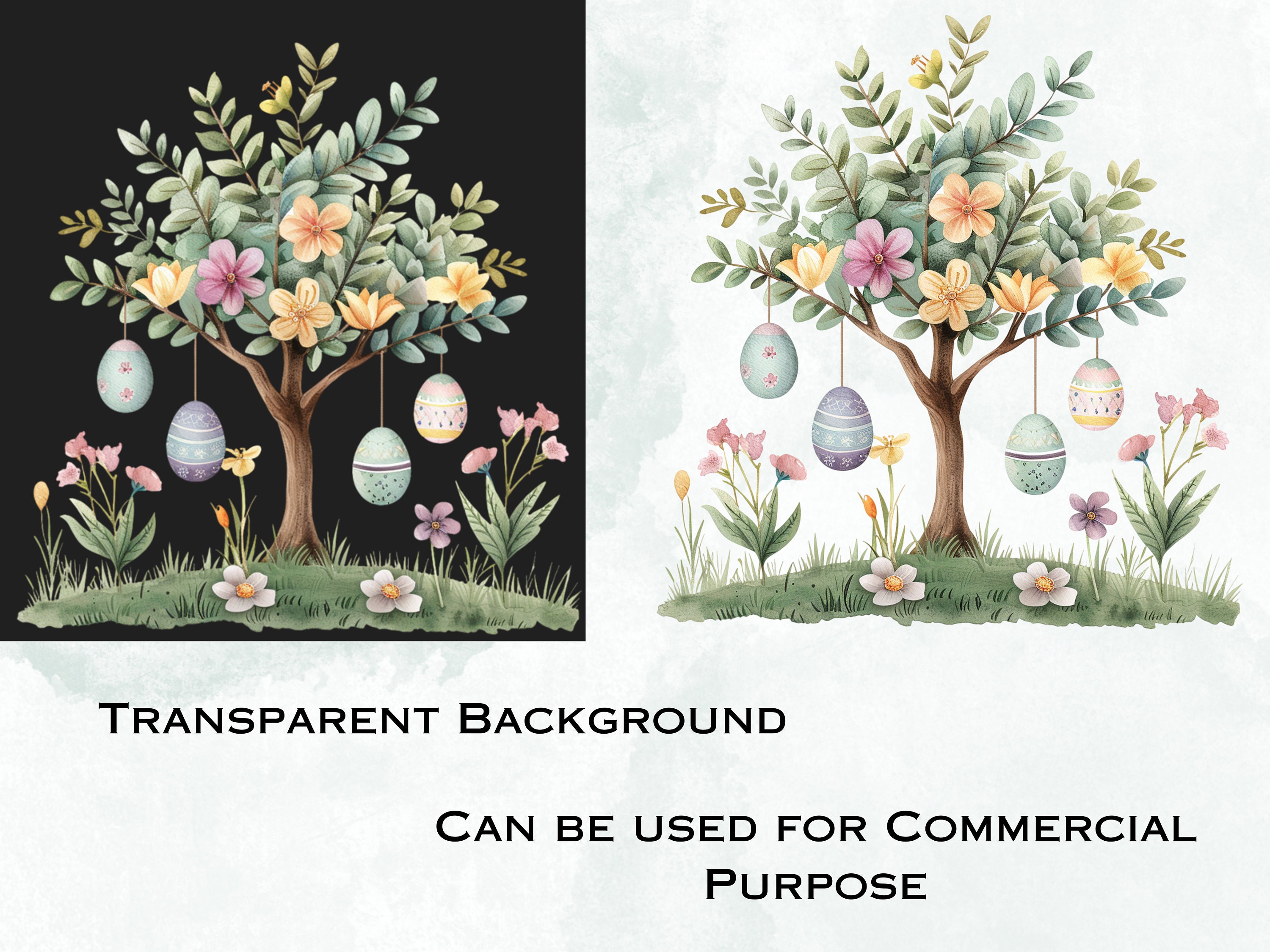 Easter Cliparts Bundle 80 HD PNG Files, Clipart Pastel Colors and Rusty ...