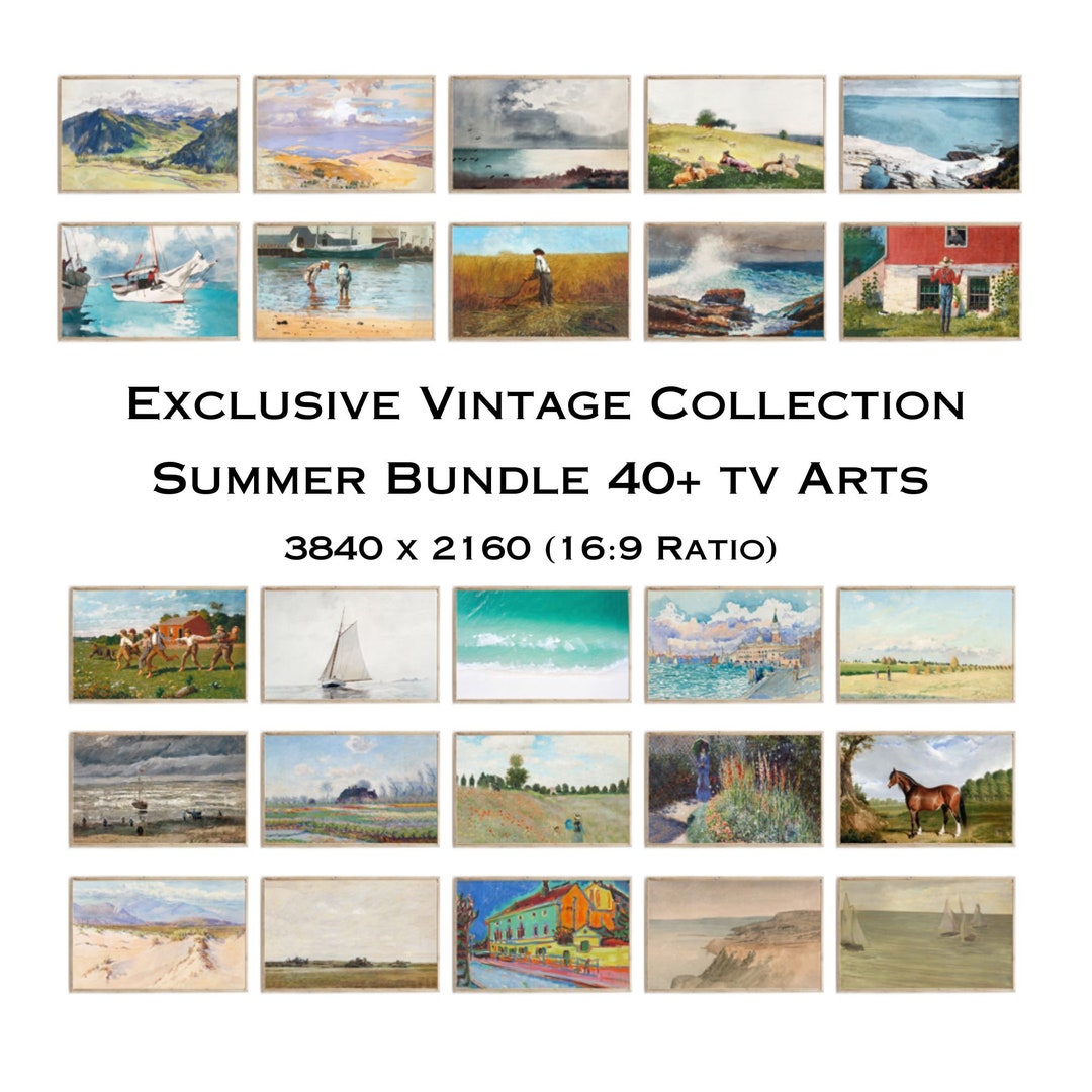 Exclusive Vintage Samsung Frame TV Arts Set, Landscape/coastal/modern ...