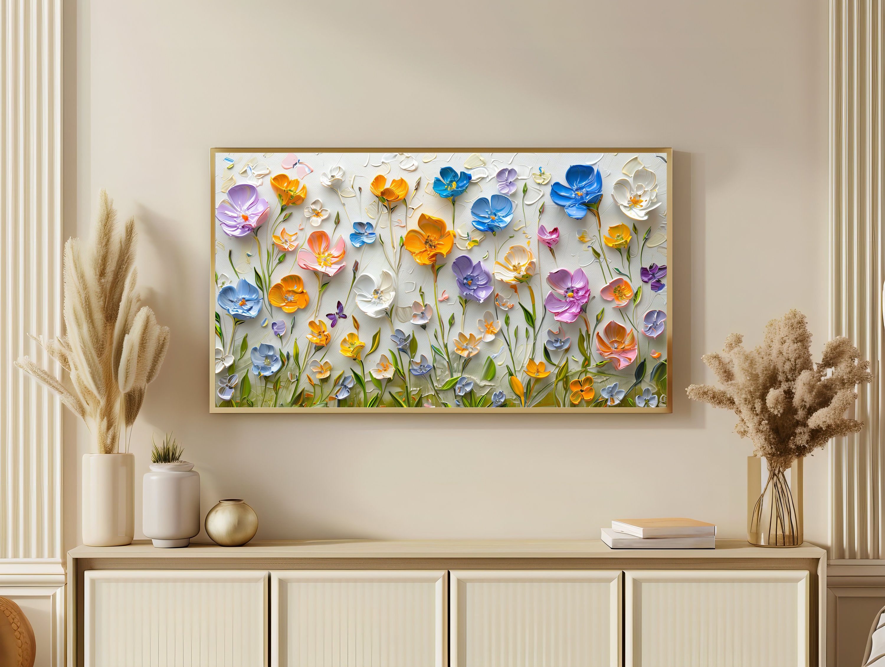 Frame TV Art Spring Flowers Samsung Frame TV Art Wild Flowers Frame Tv ...
