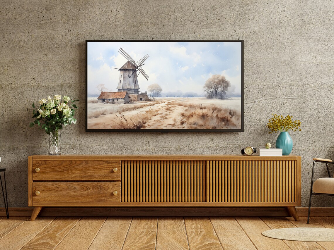 Frame TV Art, Vintage Windmill, Samsung Frame Tv Art, DIGITAL Download ...