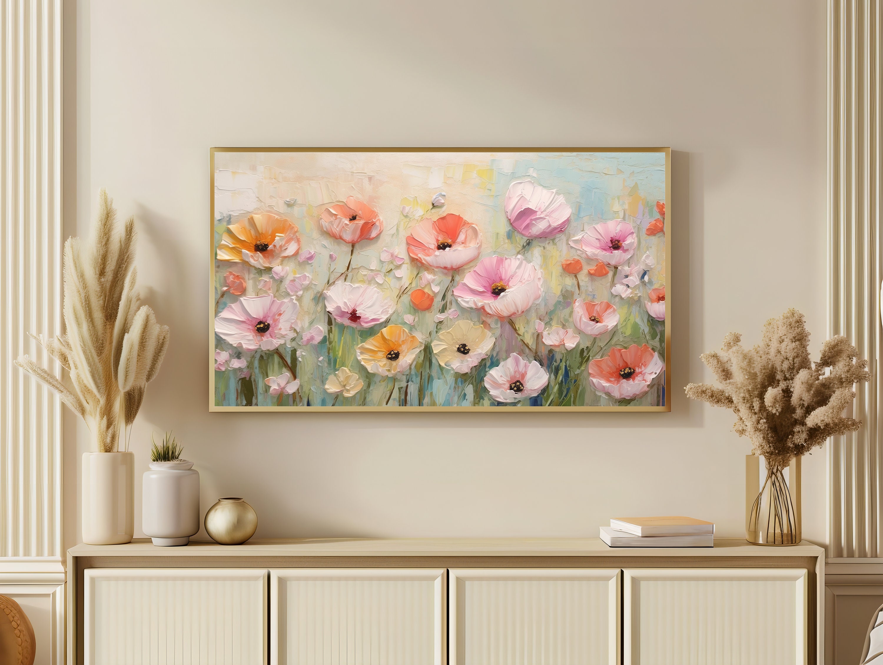 Spring Frame TV Art, Floral Samsung Frame Tv Art, Pastel TV Frame ...