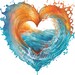 Heart Waves Watercolor Clipart, Instant, 10 High Quality PNG and JPG ...