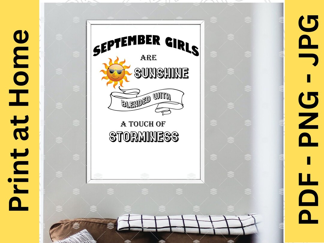 September Birthday Girls Wall Art Sunshine Blended With Storminess ...