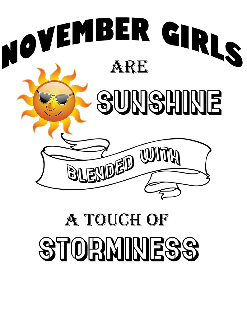 November Birthday Girls Wall Art Sunshine Blended With Storminess ...