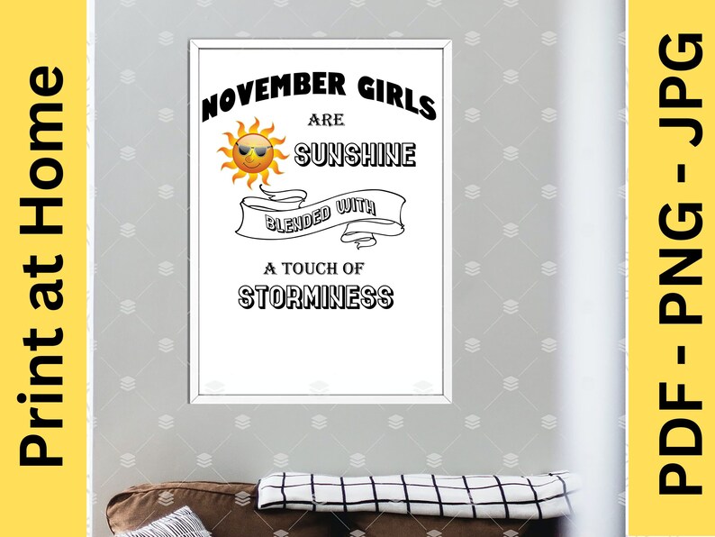 November Birthday Girls Wall Art Sunshine Blended With Storminess ...