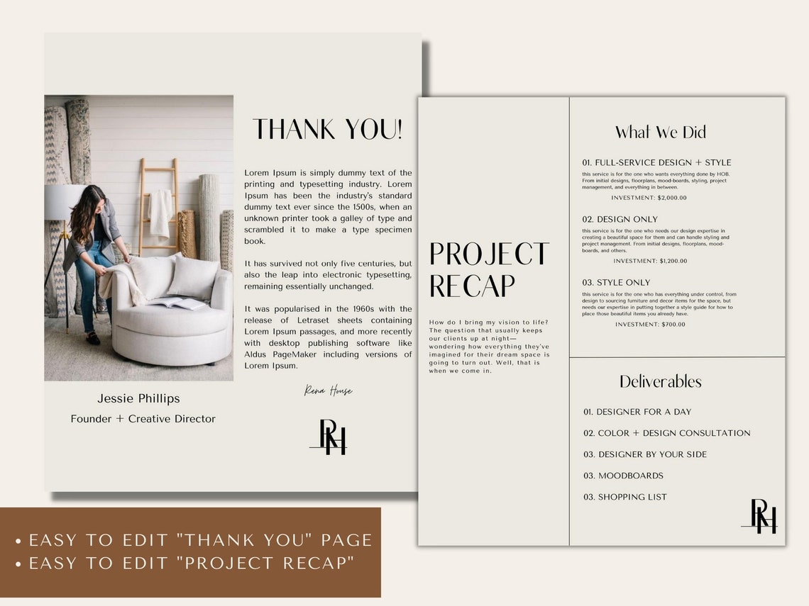 Interior Design Client Goodbye Packet Template, Interior Design ...