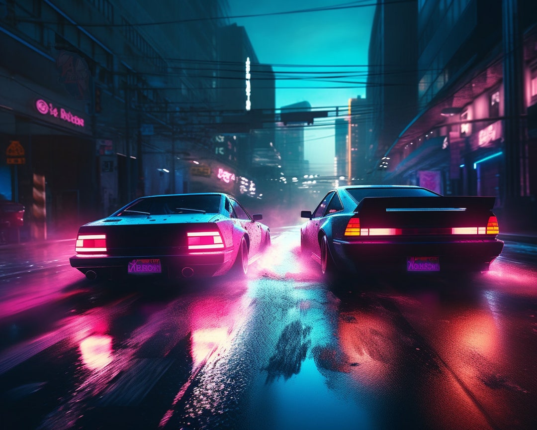 Street Racing Retrowave Anime - Etsy