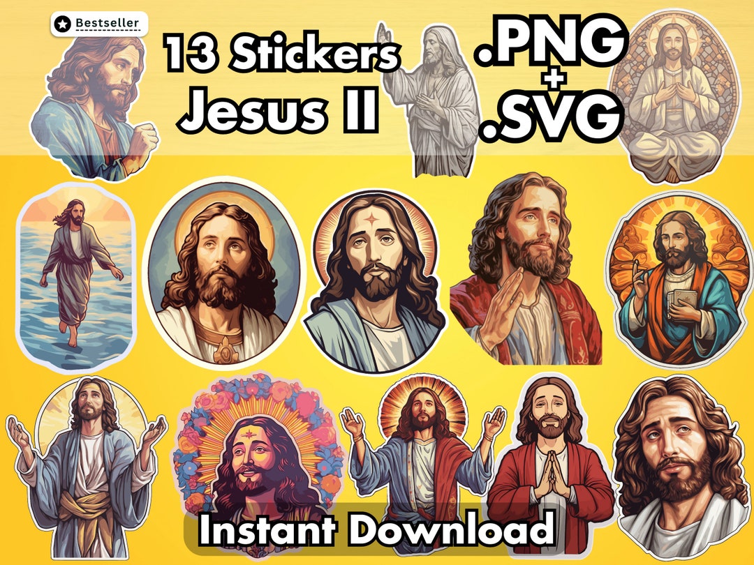 Jesus PNG Sticker Bundle 13 Christian PNG Bundle Jesus - Etsy