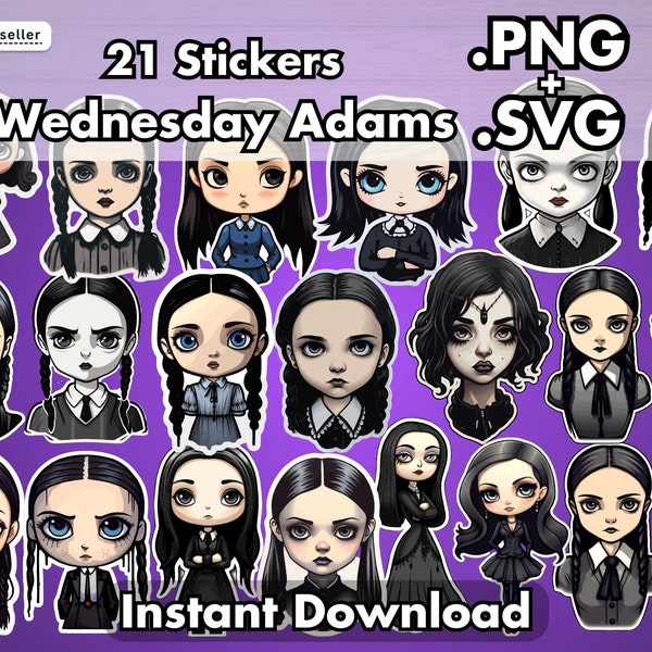 Wednesday Addams Vector - Etsy