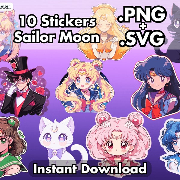 Sailor Moon Stickers Svg - Etsy