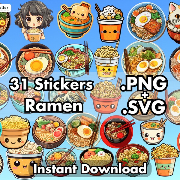 Ramen Stickers - Etsy