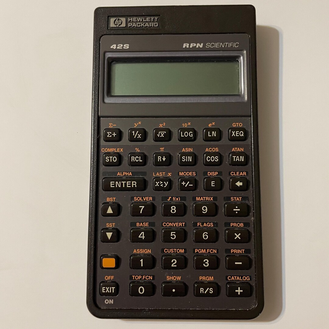 Vintage 1987 Hewlett Packard HP-42S RPN Scientific Calculator W/ Original Faux Leather HP Case ...