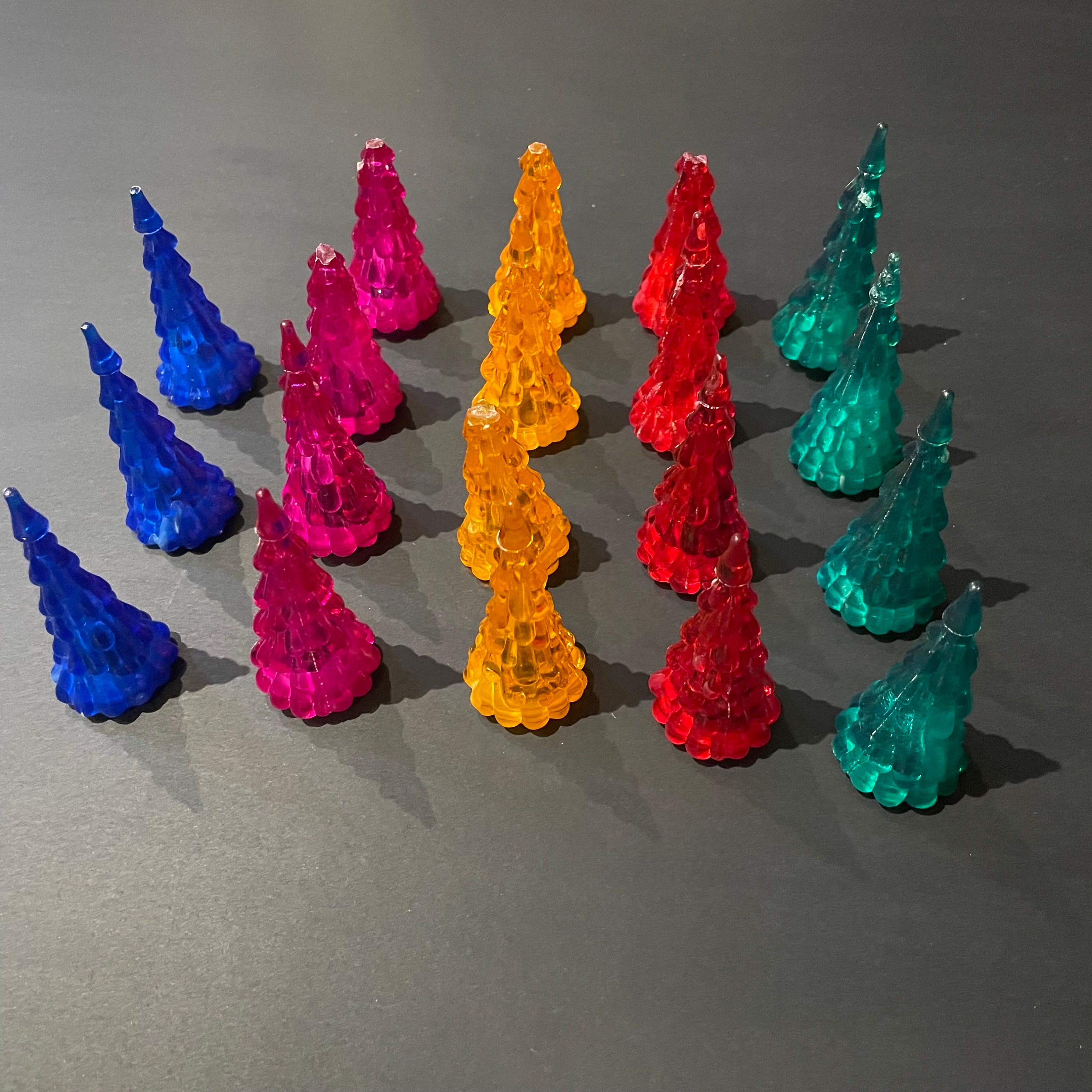 Vintage Jewel Toned Tree Shaped Christmas String Light Covers Lot of 14 ...