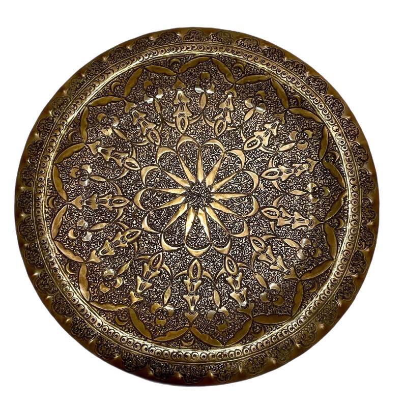 Old Middle Eastern Embossed Copper/brass Toned Metal Wall Art Plate ...