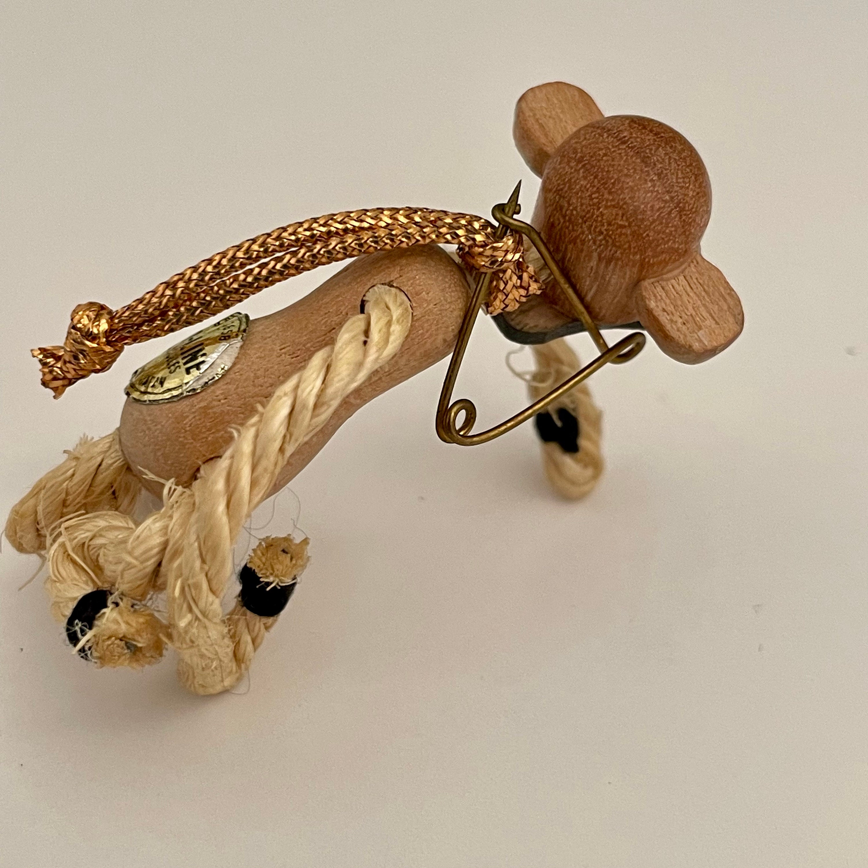 Vintage 1958 Zoo Line Monkey Pin Brooch Ornament Designed by Kay Bojesen Adorable Wooden Monkey ...