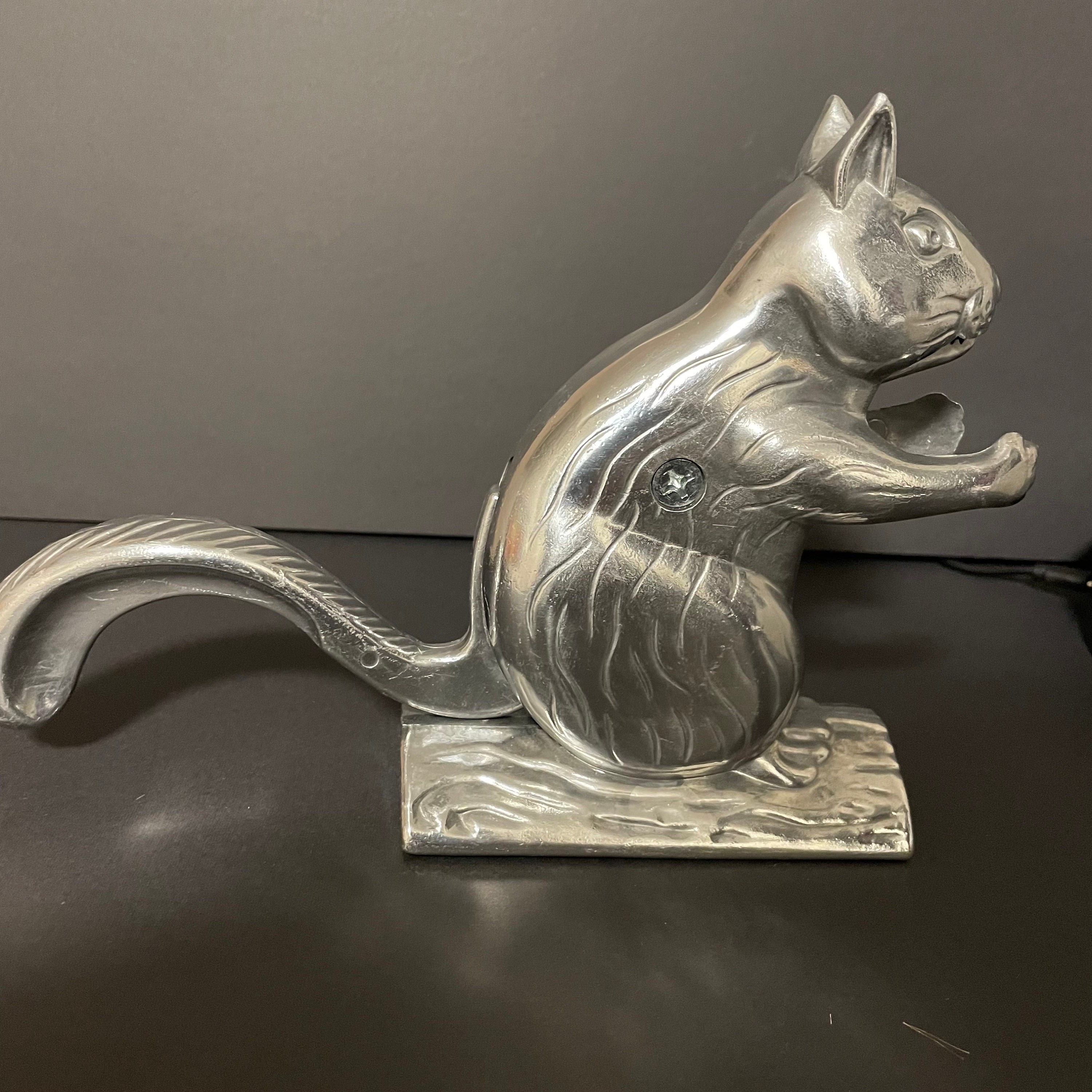 Vintage Retro Metal Squirrel Nutcracker, Die Cast Aluminum Squirrel ...