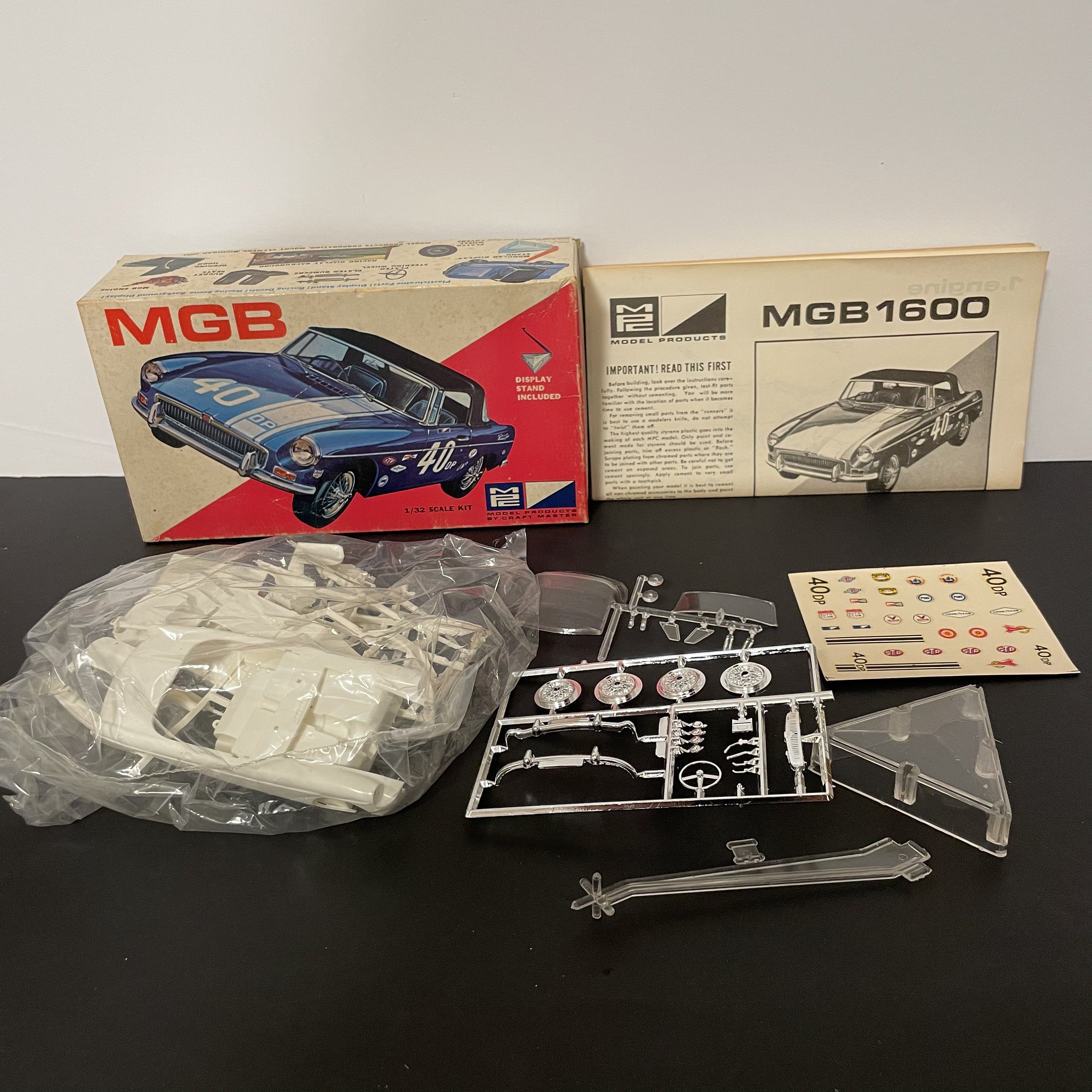 Rare Vintage MGB Model 1/32 Scale Kit by MPC 7506-120, Made in 1970s ...