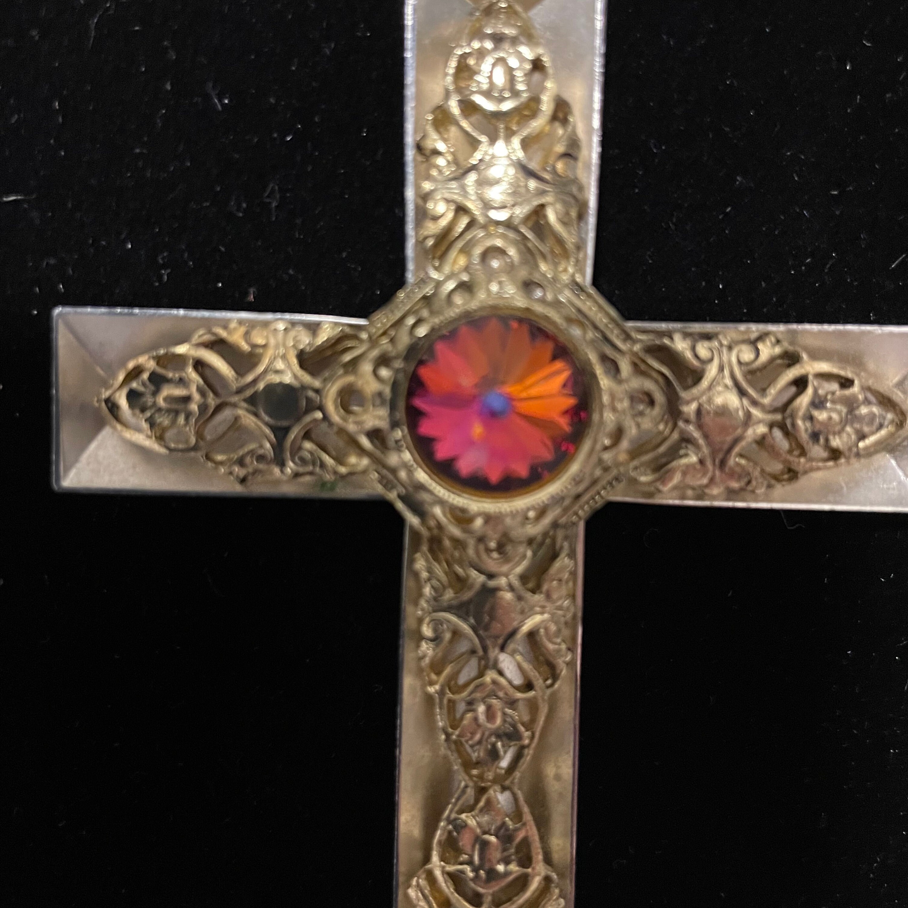 VTG 1970s Retro Statement Cross Pendant Necklace by Whiting and Davis ...