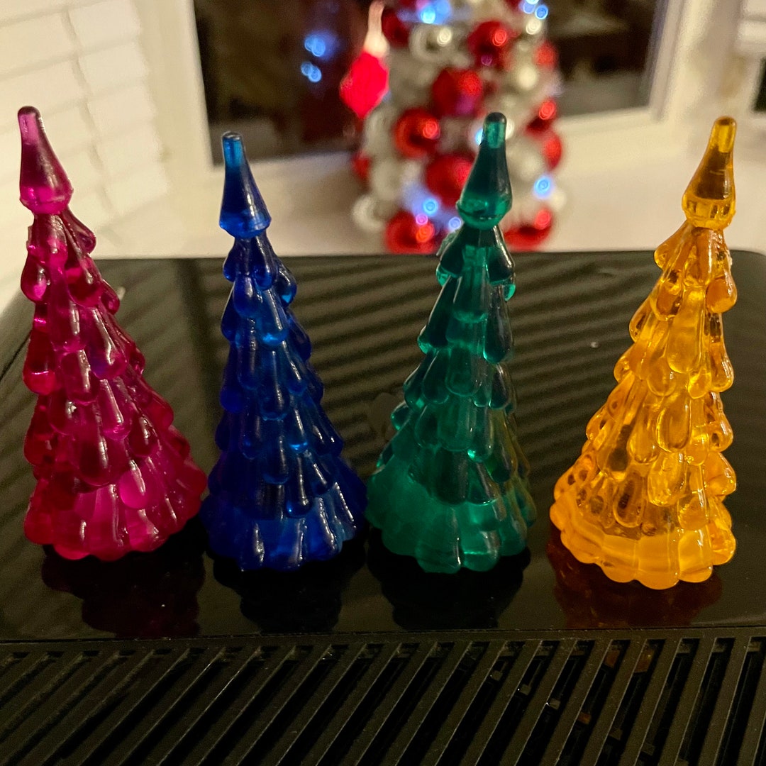 Vintage Jewel Toned Tree Shaped Christmas String Light Covers Lot of 14 ...