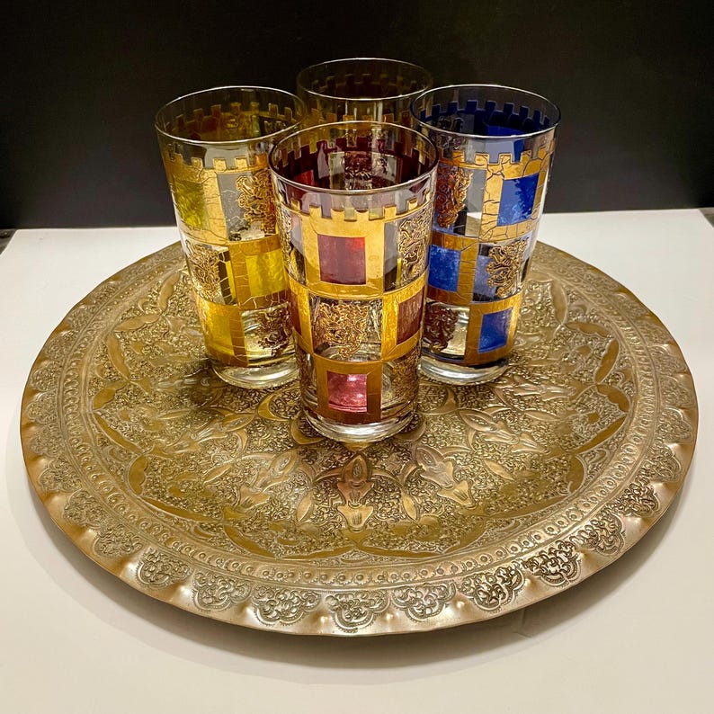 Old Middle Eastern Embossed Copper/brass Toned Metal Wall Art Plate ...