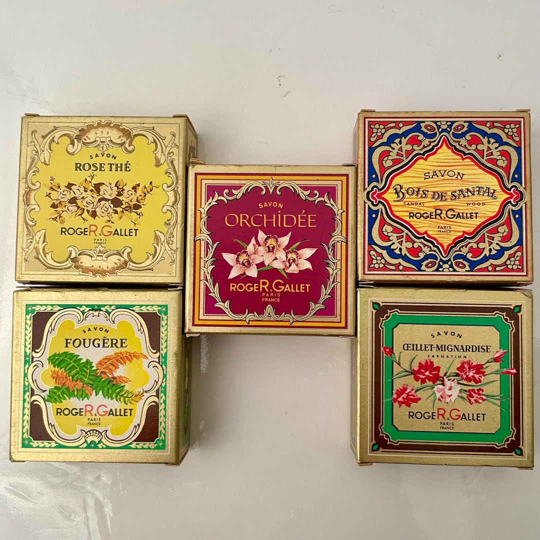 Roger Gallet France Vintage Soap Set, 5 Round Assorted Bars of Small ...