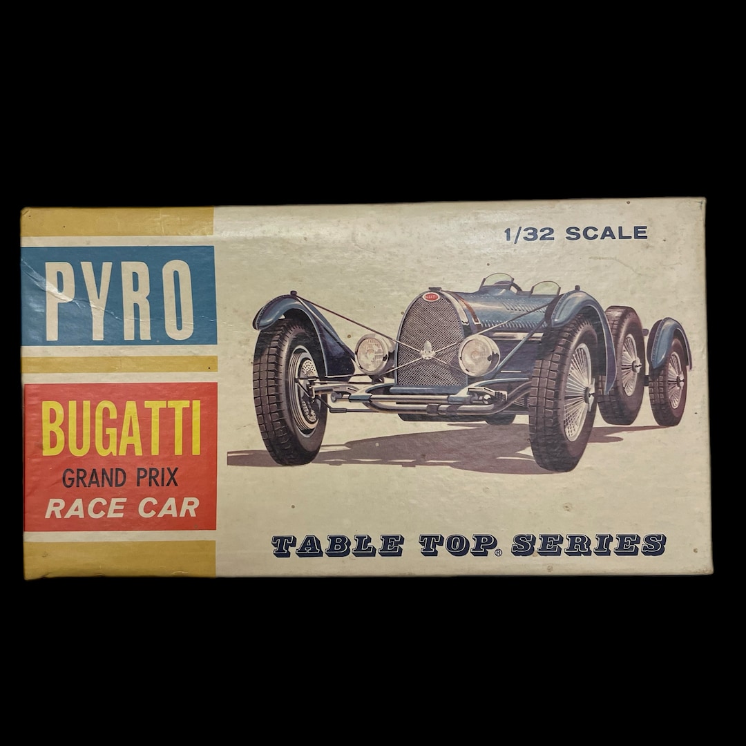 Vintage Pyro Bugatti Grand Prix Race Car Model Kit, 1/32 Scale Bugatti ...