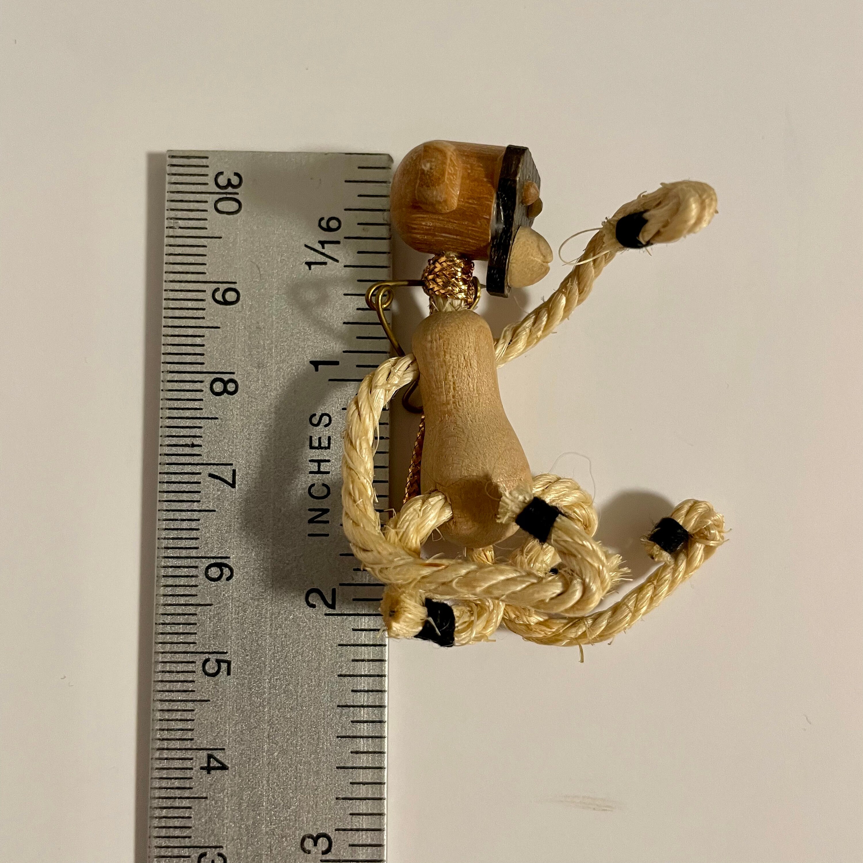 Vintage 1958 Zoo Line Monkey Pin Brooch Ornament Designed by Kay Bojesen Adorable Wooden Monkey ...