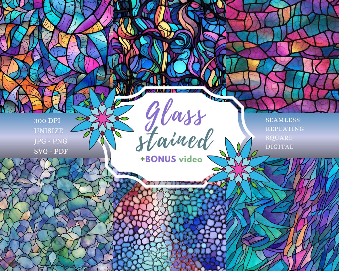 Ocean-themed Stained Glass Pattern Collection SVG PNG PDF - Etsy