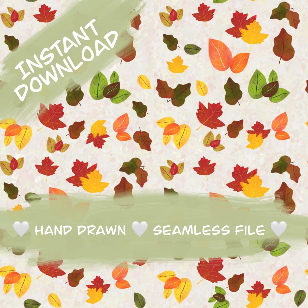 Fall Autumn Seamless Pattern PNG Digital Paper Vinyl Surface Design ...