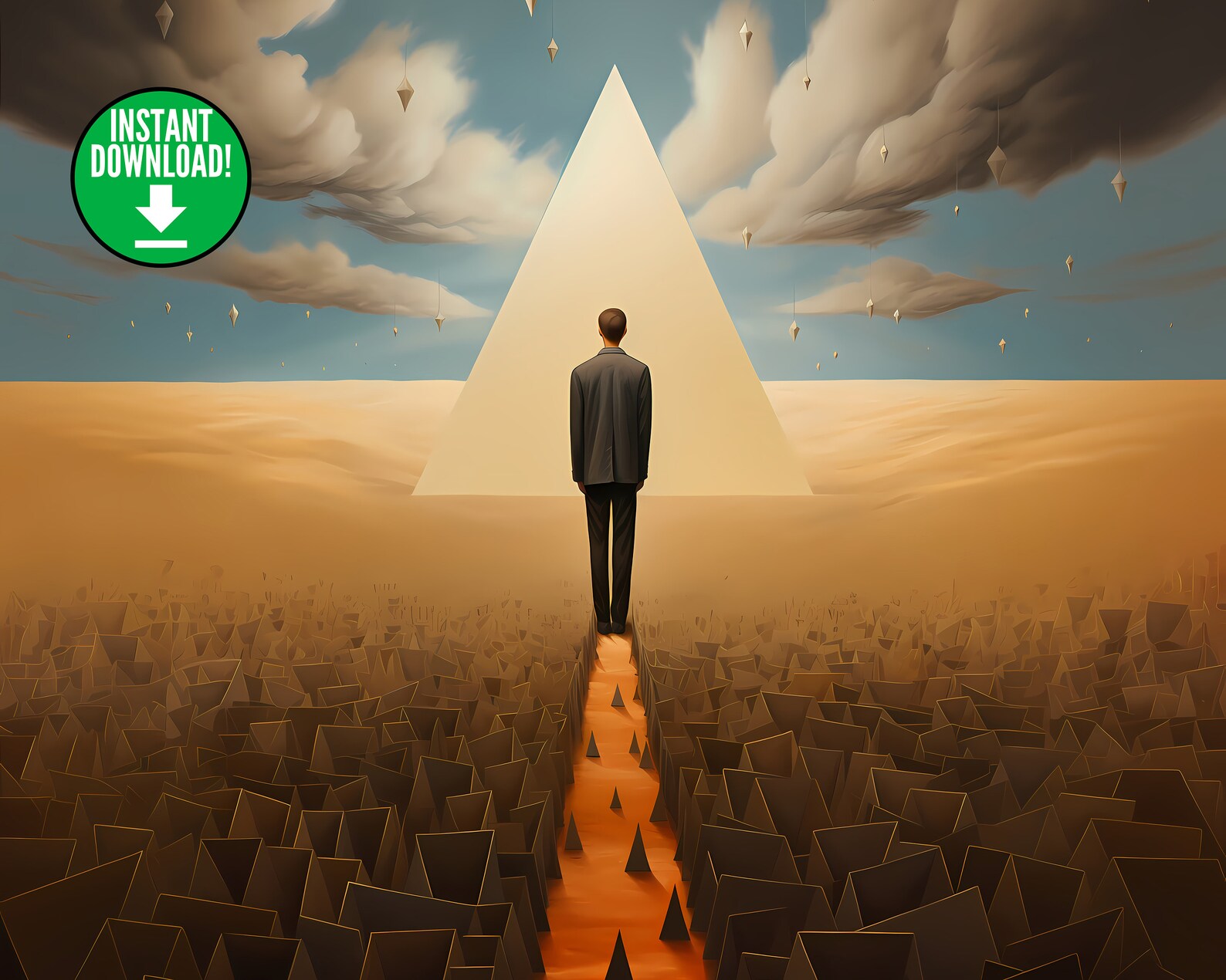 Pyramid Daze, Surreal Art, Surreal Wall Art, Surreal Art Print ,digital ...