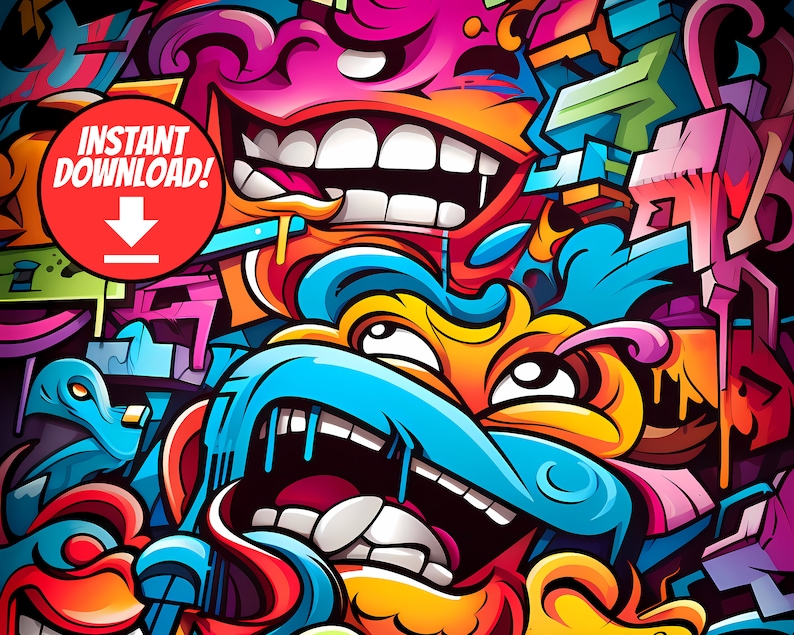 Dhoubl, Graffiti Wall Art, Graffiti Wall Art Canvas, Modern Graffiti ...