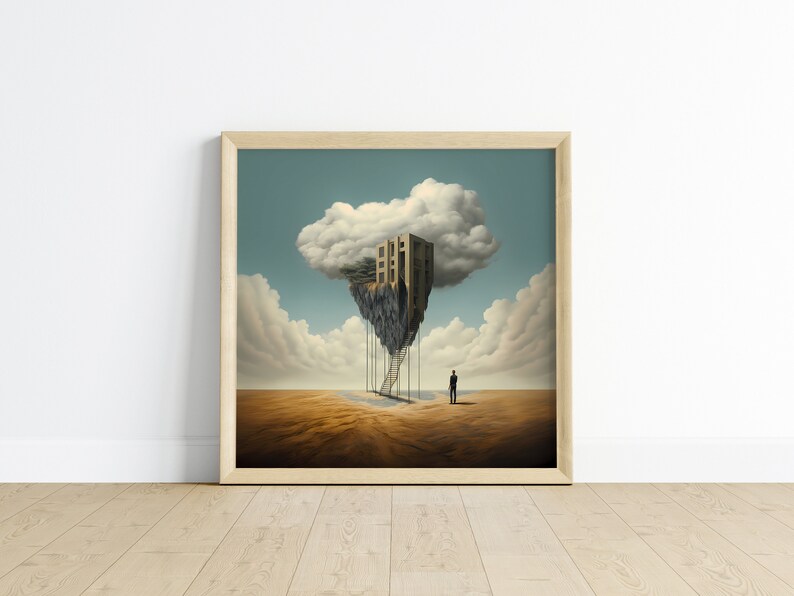 Hopeful Sky, Surreal Art, Surreal Wall Art, Surreal Art Print, Digital ...