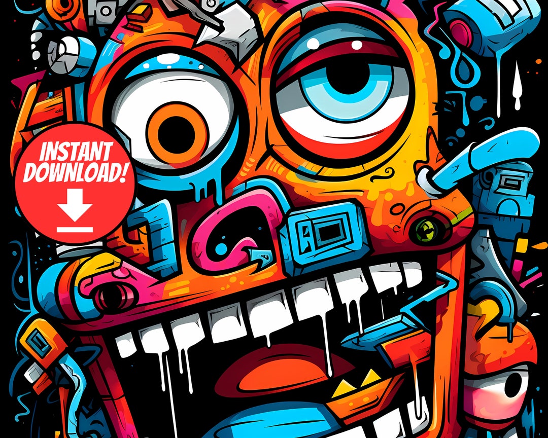 Ryir, Graffiti Wall Art, Graffiti Wall Art Canvas, Modern Graffiti Wall ...