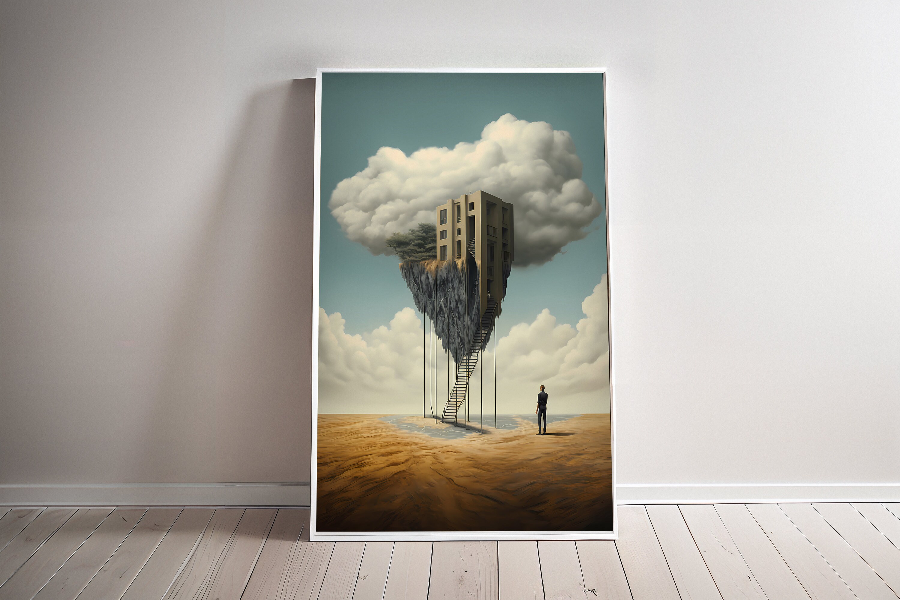 Hopeful Sky, Surreal Art, Surreal Wall Art, Surreal Art Print, Digital ...