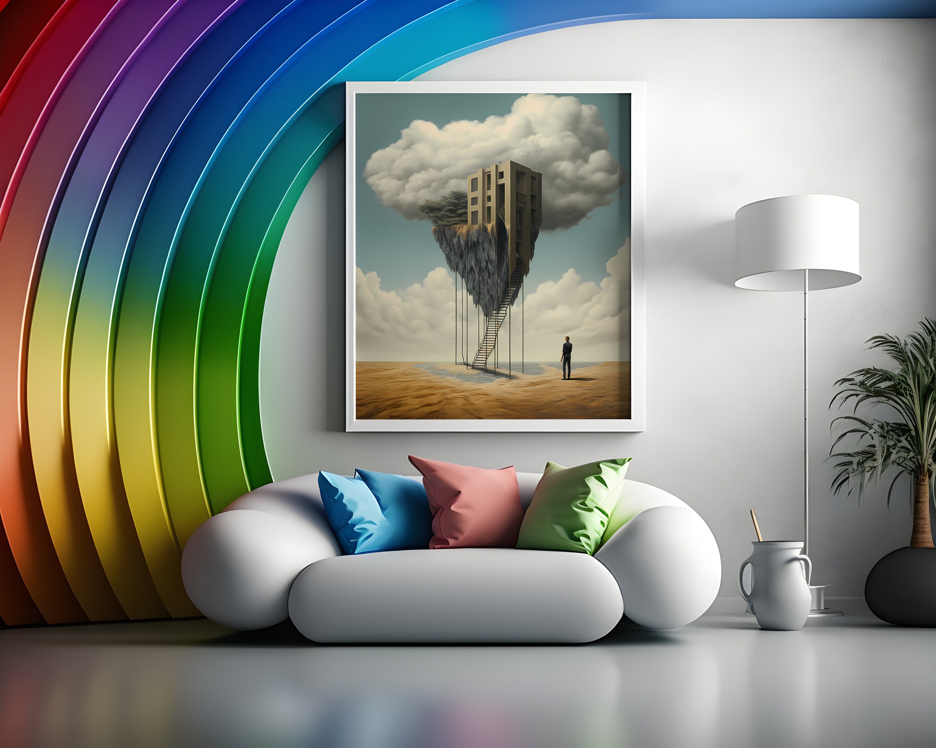 Hopeful Sky, Surreal Art, Surreal Wall Art, Surreal Art Print, Digital ...