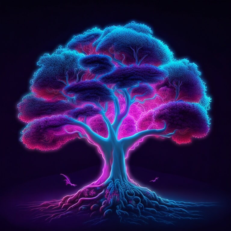 Neon Space of Tree, Tree , Neon - Etsy
