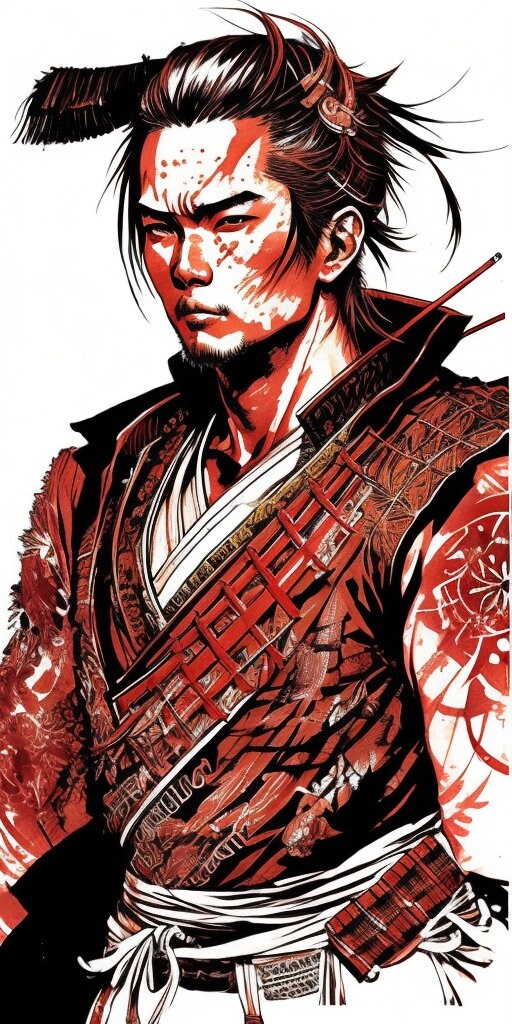 Sticker of a Japan Samurai, Full Body, Kim Jung Gi, Freedom - Etsy